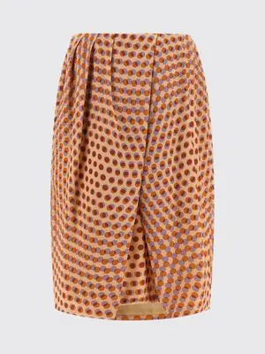 Dries Van Noten Polka Dot Silk Midi Pencil Skirt