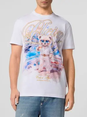 Philipp Plein Printed Cotton T-shirt - White