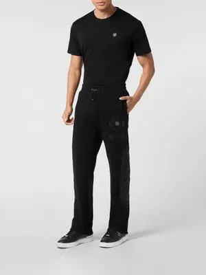 Philipp Plein Cotton Jogging Trousers With Embroidery