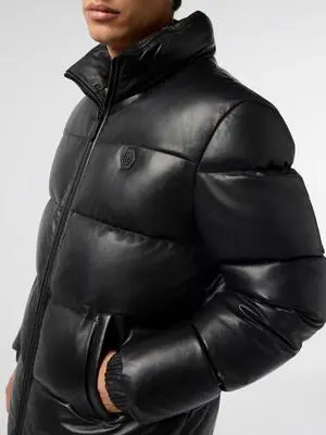 Philipp Plein Lambskin Down Jacket - Black
