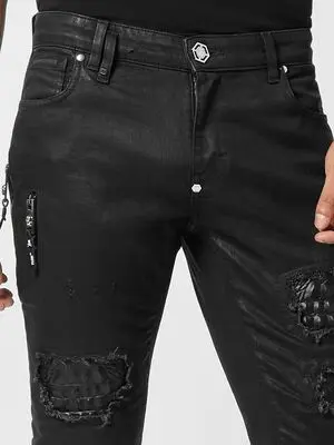 Philipp Plein Skinny Fit Distressed Denim Jeans
