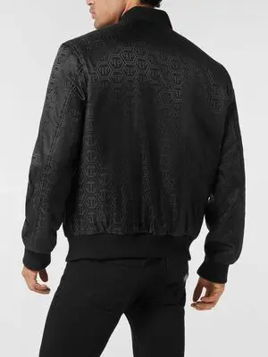 Philipp Plein Nylon Bomber Jacket With Hexagon Logo