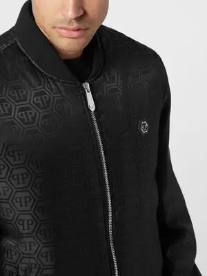 Philipp Plein Nylon Bomber Jacket With Hexagon Logo