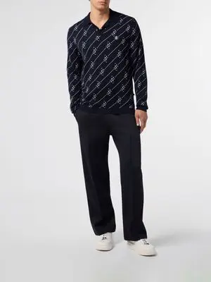 BILLIONAIRE Merino Wool And Silk Polo Shirt With Logo