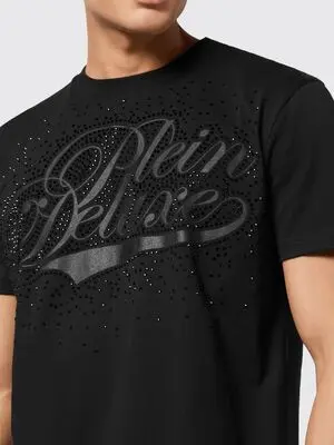 Philipp Plein T-shirt With Rhinestone Logo - Black