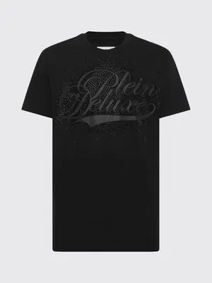 Philipp Plein T-shirt With Rhinestone Logo - Black