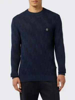 BILLIONAIRE Billionaire Crewneck Sweater In Cotton And Silk Blend Navy
