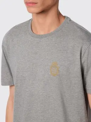 BILLIONAIRE Cotton T-shirt With Emblem - Grey