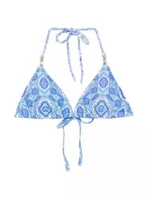 Heidi Klein Paisley-print Halterneck Bikini Top - Blue
