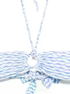 Heidi Klein Geometric Print Halterneck Bikini Top