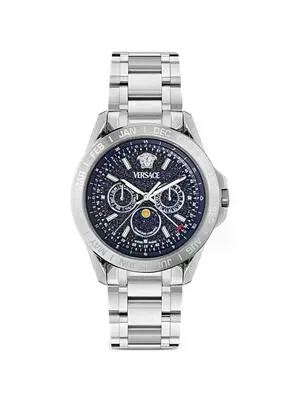 Versace Galaxy Moonphase 44mm Watch - Blue