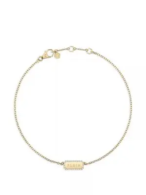 Philipp Plein Crystal-embellished Tag Necklace - Gold