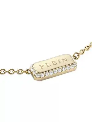 Philipp Plein Crystal-embellished Tag Necklace
