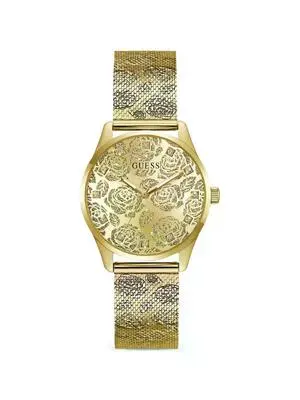 Guess Calla 36mm Watch With Floral Dial - Gold