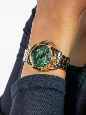 Guess Mist 35mm Watch With Crystal Embellished Bezel - Green