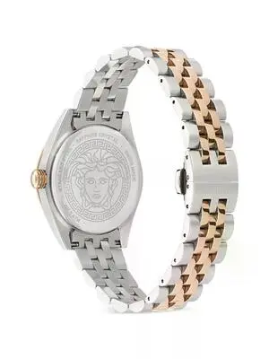 Versace V-code 36mm Watch With Greca-pattern Bezel