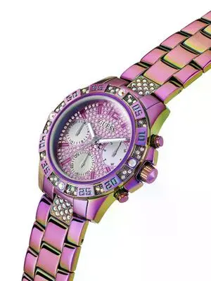 Guess Majesty 40mm Watch With Crystal Embellishments - Pink