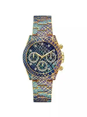 Guess Serpentina 38mm Watch With Python-print Bracelet