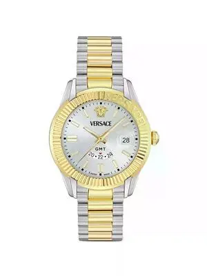 Versace Apodis Fluted Bezel 41mm Watch - Silver