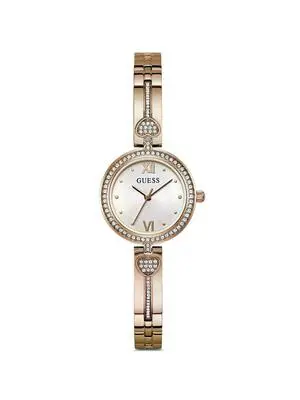 Guess Lovey 28mm Watch With Crystal-embellished Bezel - White