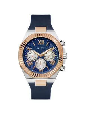 Guess Coin Edge Bezel 44mm Watch - Blue