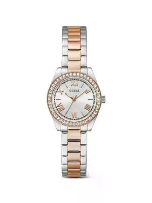 Guess Luna 30mm Crystal Embellished Watch - Silver