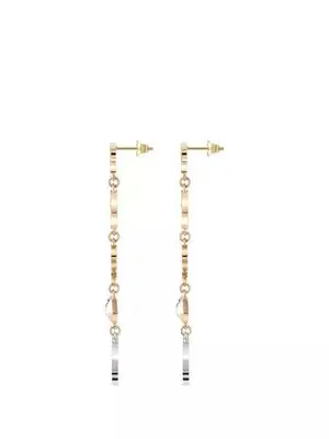 Philipp Plein Crystal Embellished Logo Pendant Drop Earrings