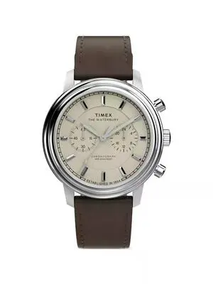 Timex® Waterbury Metropolitan Chronograph 41mm Stainless Steel Watch - Neutrals