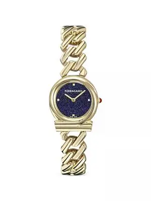 FERRAGAMO Gancini Twisted-chain 28mm Watch - Blue