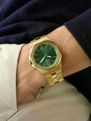 Guess Emperor Octagonal Bezel Watch - Green