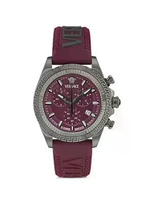 Versace Greca Chronograph Watch - Purple