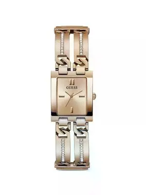 Guess 32mm Rectangular Watch With Crystal Embellishments - Pink