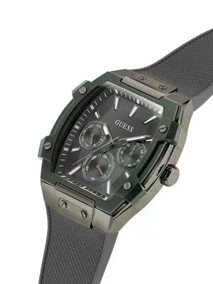 Guess Phoenix 44mm Watch With Textured Silicone Strap - Grey