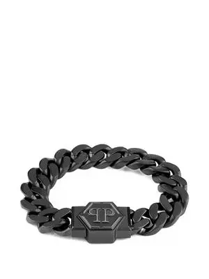 Philipp Plein Hexagon Curb-chain Bracelet - Black