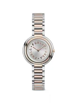Furla Icon Shape 34mm Watch With Swirl Case - Silver