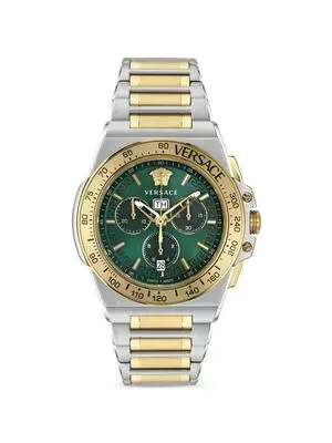 Versace Greca R 49.3mm Chronograph Watch - Green