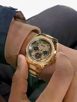 Guess Crystal-embellished Chronograph Watch