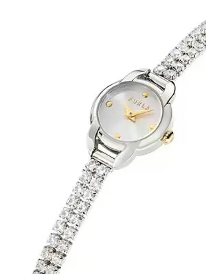 Furla Mini Shape 20mm Quartz Watch With Crystal Embellished Bracelet - Silver