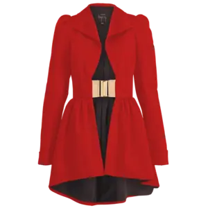 Layo G Flared Collar Jacket Dress With Gold Buckle Detail