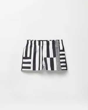 Versace Printed Swim Shorts - Black