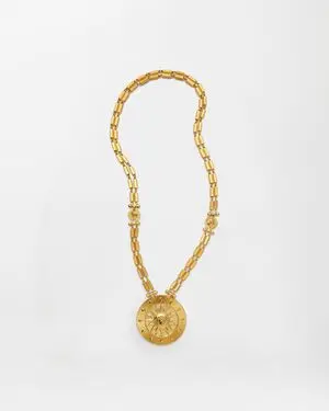 Versace Irradia Medusa Sunray Pendant Necklace - Gold