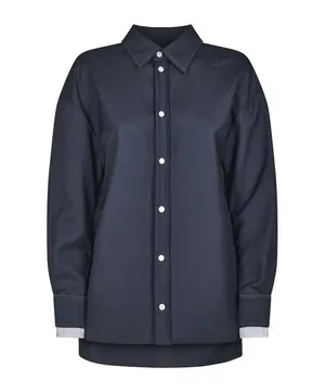 Marni Layered Shirt With Lapel Collar And Curved Hem
