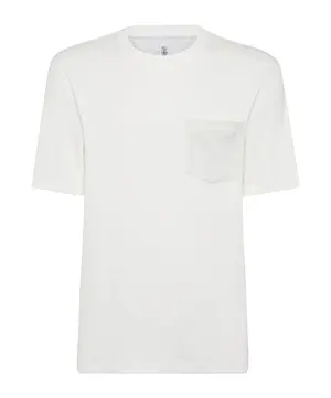 Brunello Cucinelli Short-sleeved Straight Hem T-shirt - White