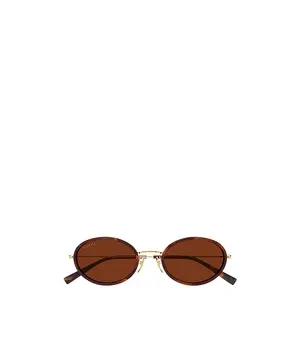 Gucci Oval Frame Sunglasses - Havana-gold