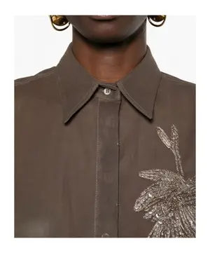 Brunello Cucinelli Motif-embroidered Semi-sheer Shirt