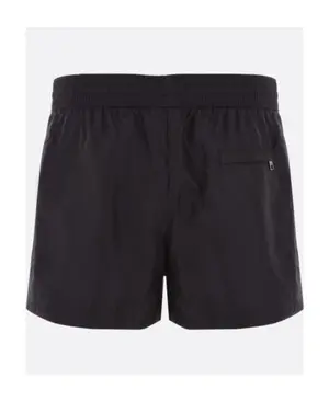 Dolce & Gabbana Logo Plaque Drawstring Swim Shorts - Black