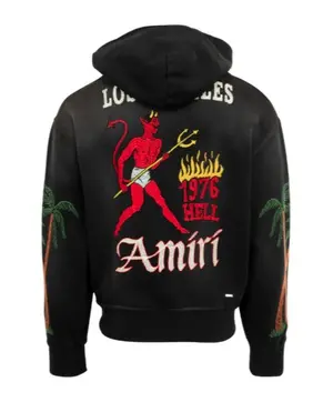 Amiri Long Sleeve Hooded Sweatshirt With Graphics