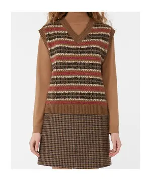 Max Mara Wool And Alpaca Jacquard Gilet