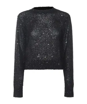 Brunello Cucinelli Sequined Long Sleeve Sweater