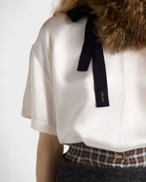 Prada Short-sleeved Satin Top